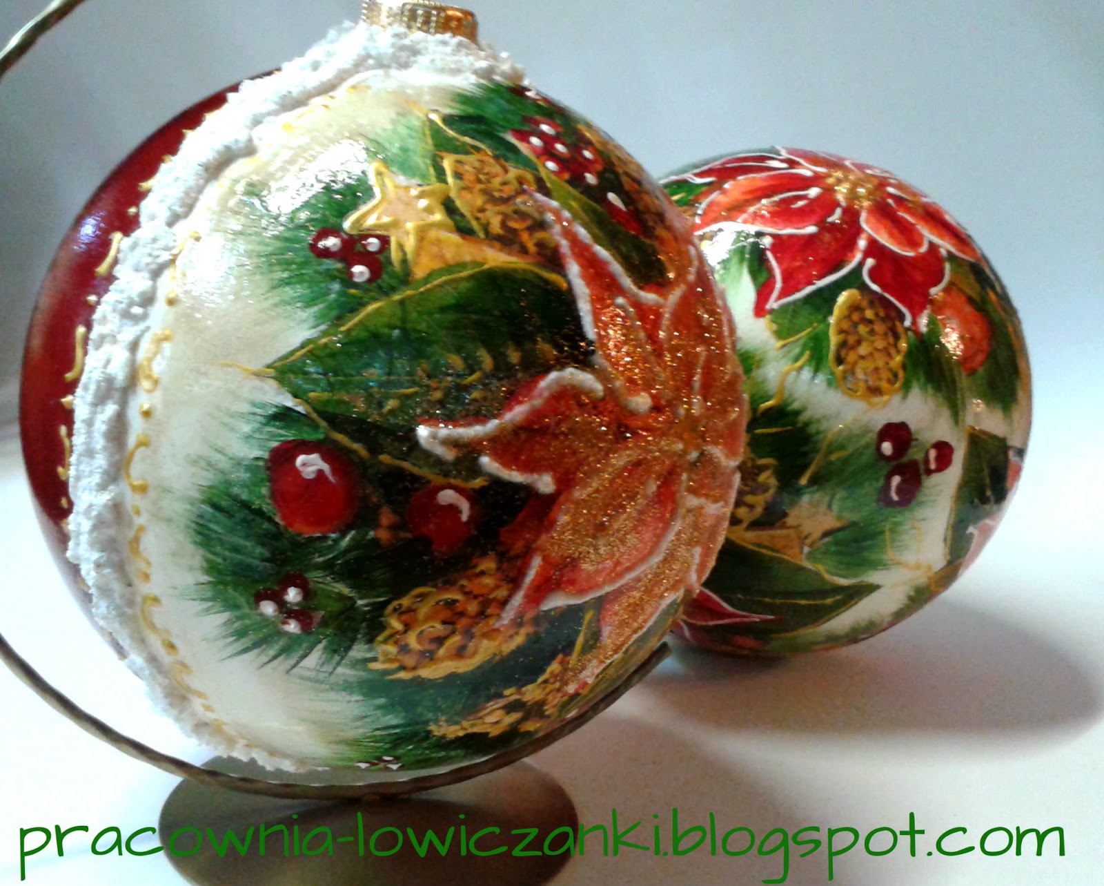 pracownia łowiczanki: Bombki decoupage