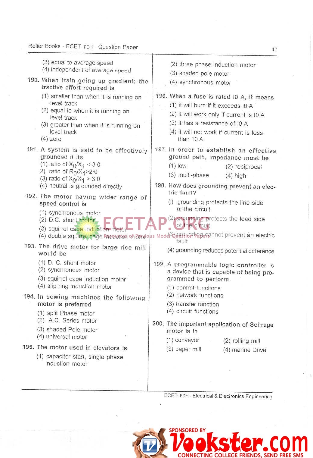 ECETAP - 2016, Previous, Model Papers, Question Papers EEE,ECE,SCE ...