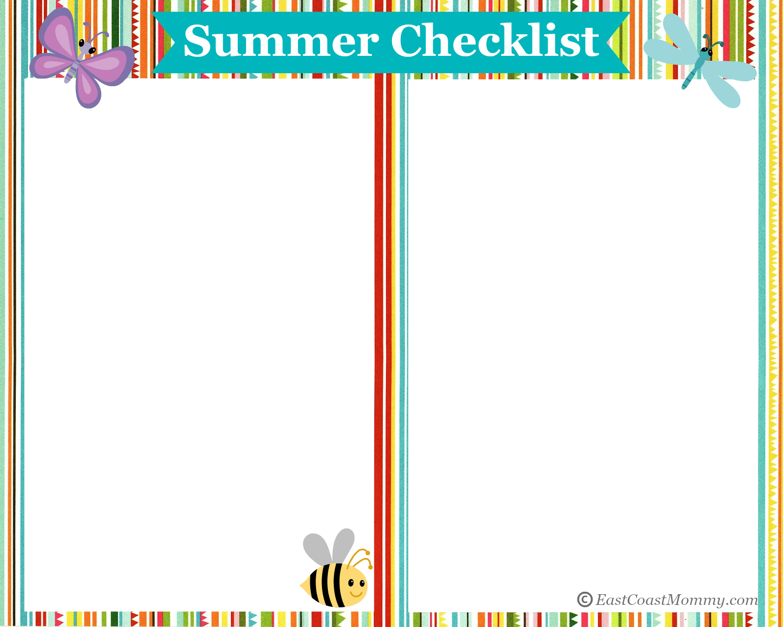 East Coast Mommy: Summer Checklist 2016