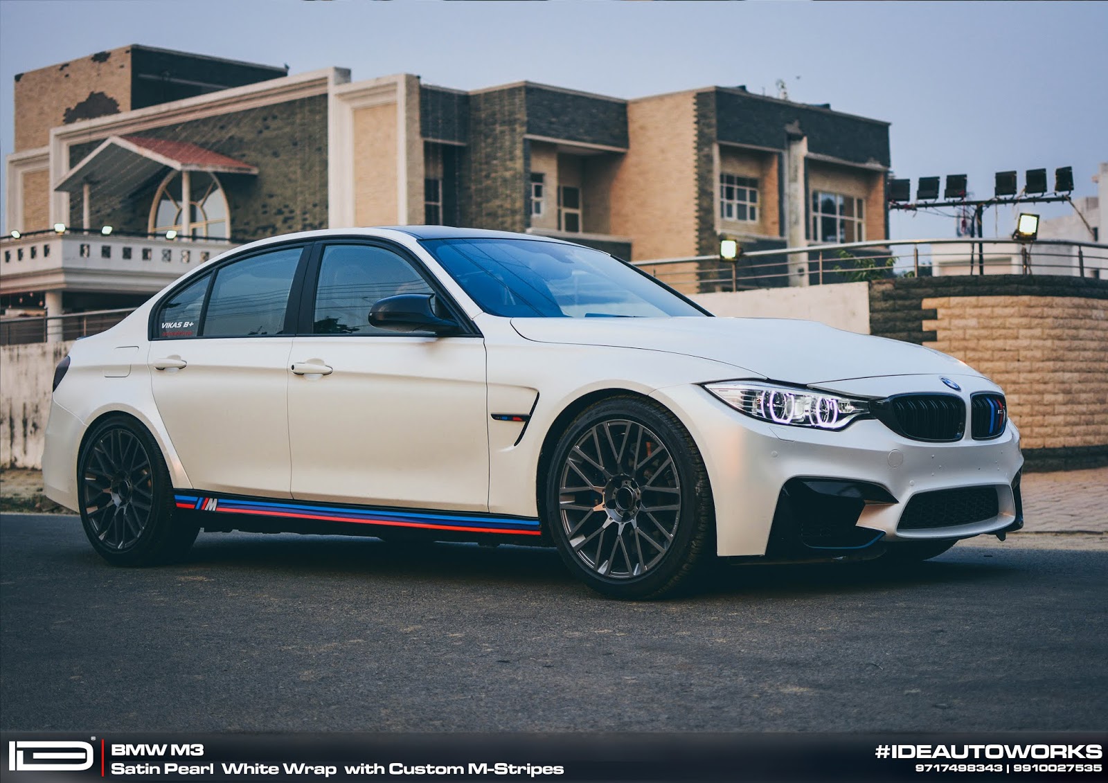 BMW M3: Satin Pearl White with M-Livery | IDE Autoworks