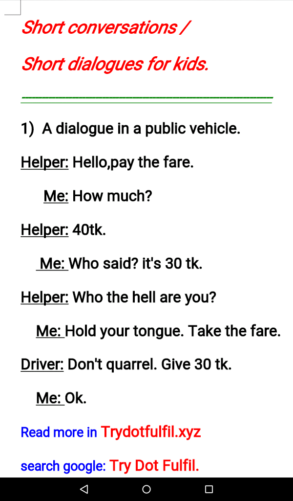 Short Conversations Short Dialogues For Kids Short Dialogues For short-conversations-short-dialogues-for-kids-short-dialogues-for