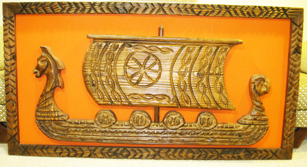 Gotcha Modern!: Massive 1960s Witco Tiki Wall Art - Viking Ship