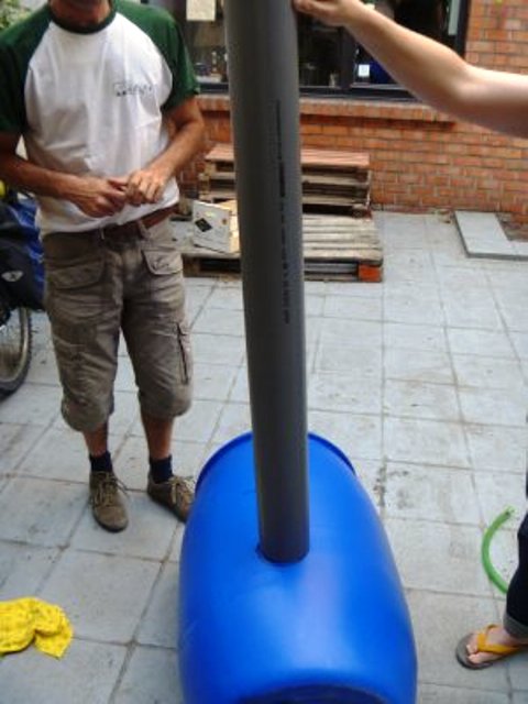 biogas Digester by plastic drum under construction ~ Biogas Plant ...