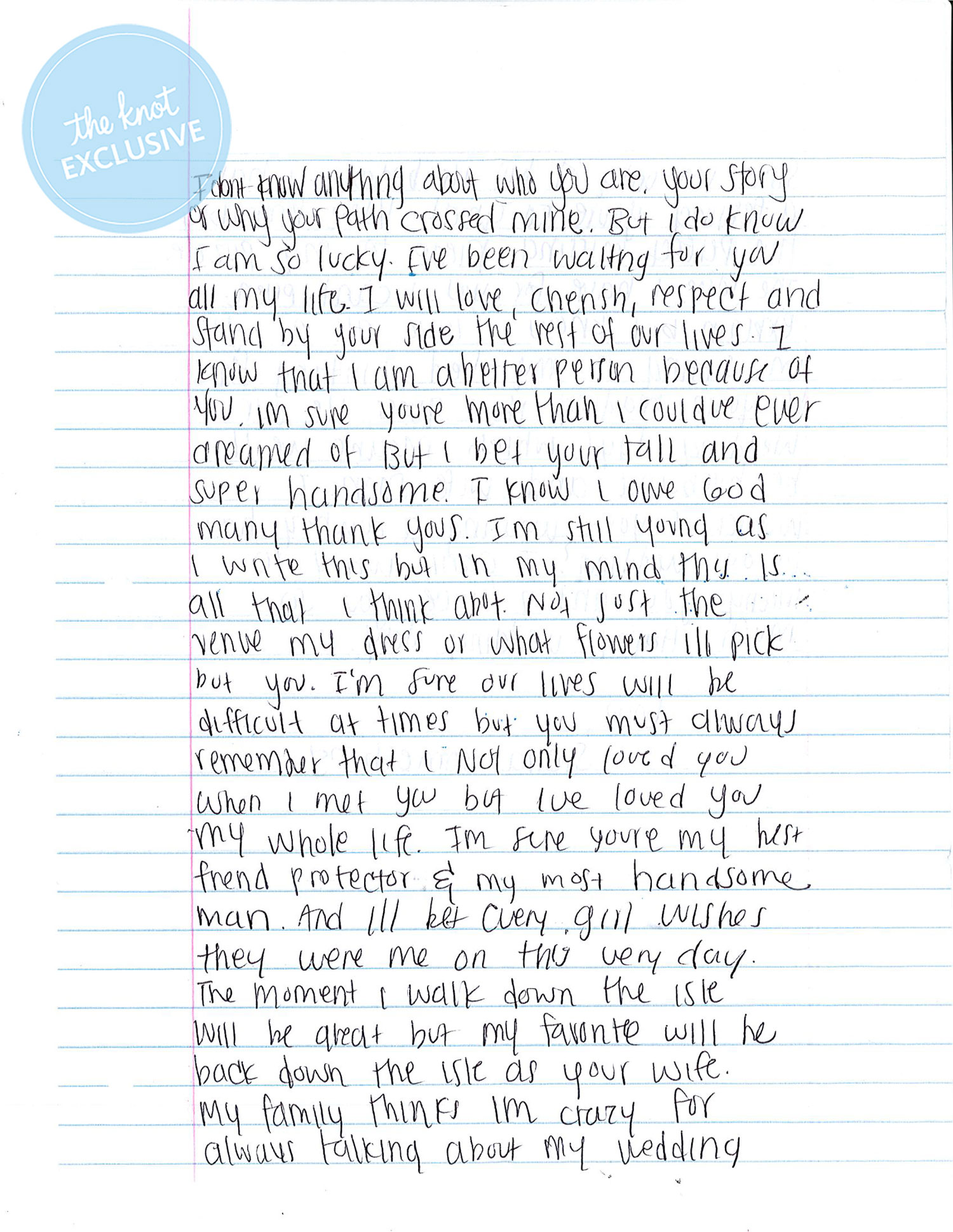 Letter To Groom From Bride ~ Thankyou Letter