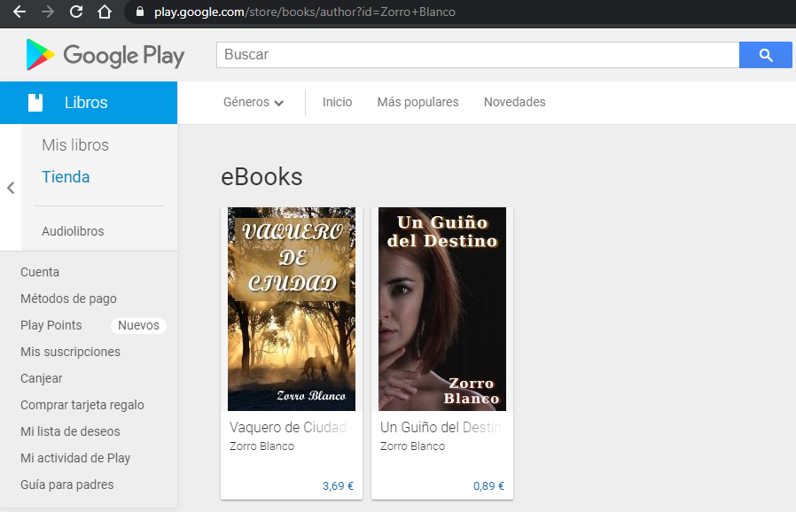 Mis novelas YA en: ¡Google Play Libros!