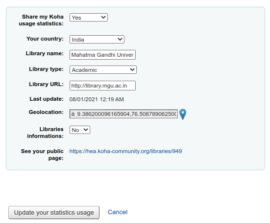 Koha Geek: Share Koha usage statistics