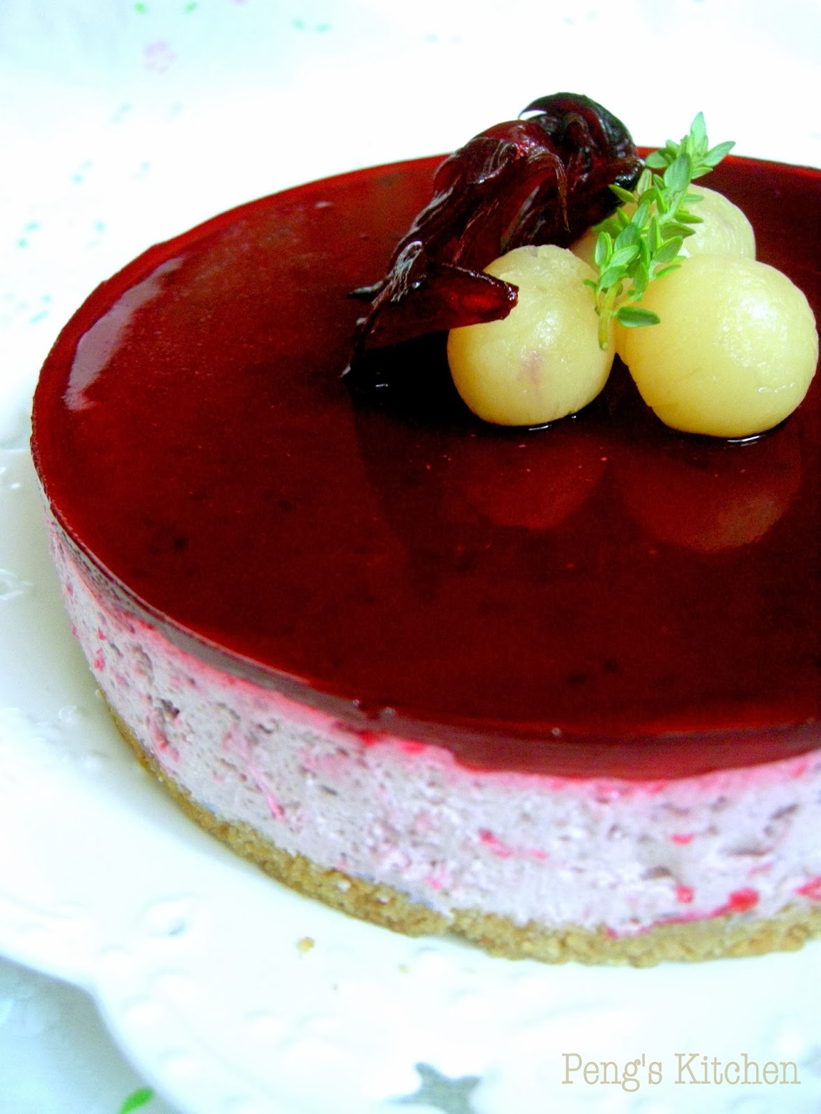 Peng's Kitchen: Roselle Non-Bake Cheesecake