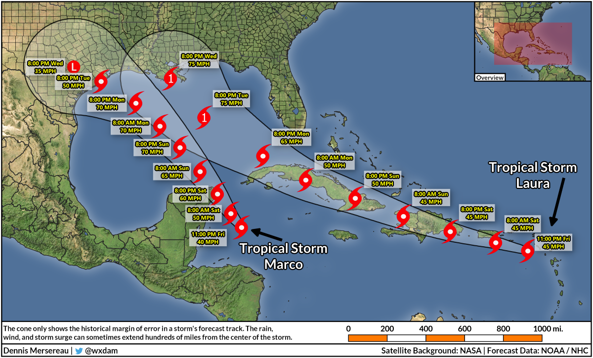 Here's The Latest On The Two Storms Heading Toward The Gulf This ...