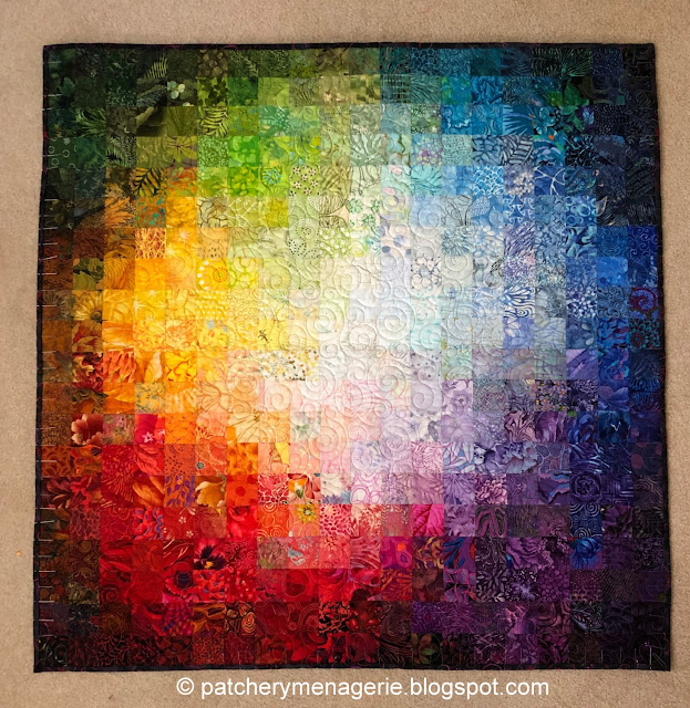 The Patchery Menagerie: Colorwash Quilt, Quilted