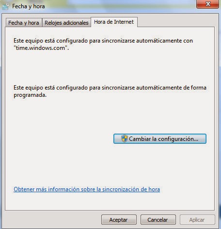 ACTUALIZAR LA FECHA/HORA POR INTERNET EN WINDOWS