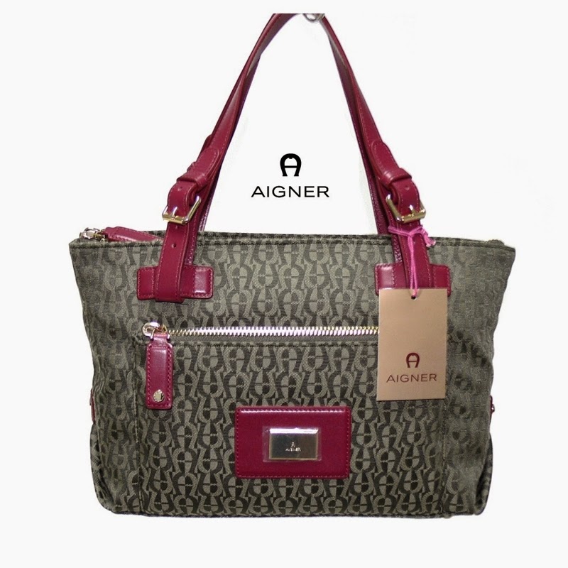 Leatherissimo: Branded AIGNER Signature Handbag Tote TAG43 Original Germany