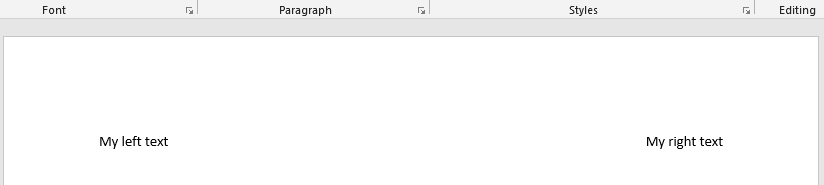 Flush left and right on the same line of a Word document