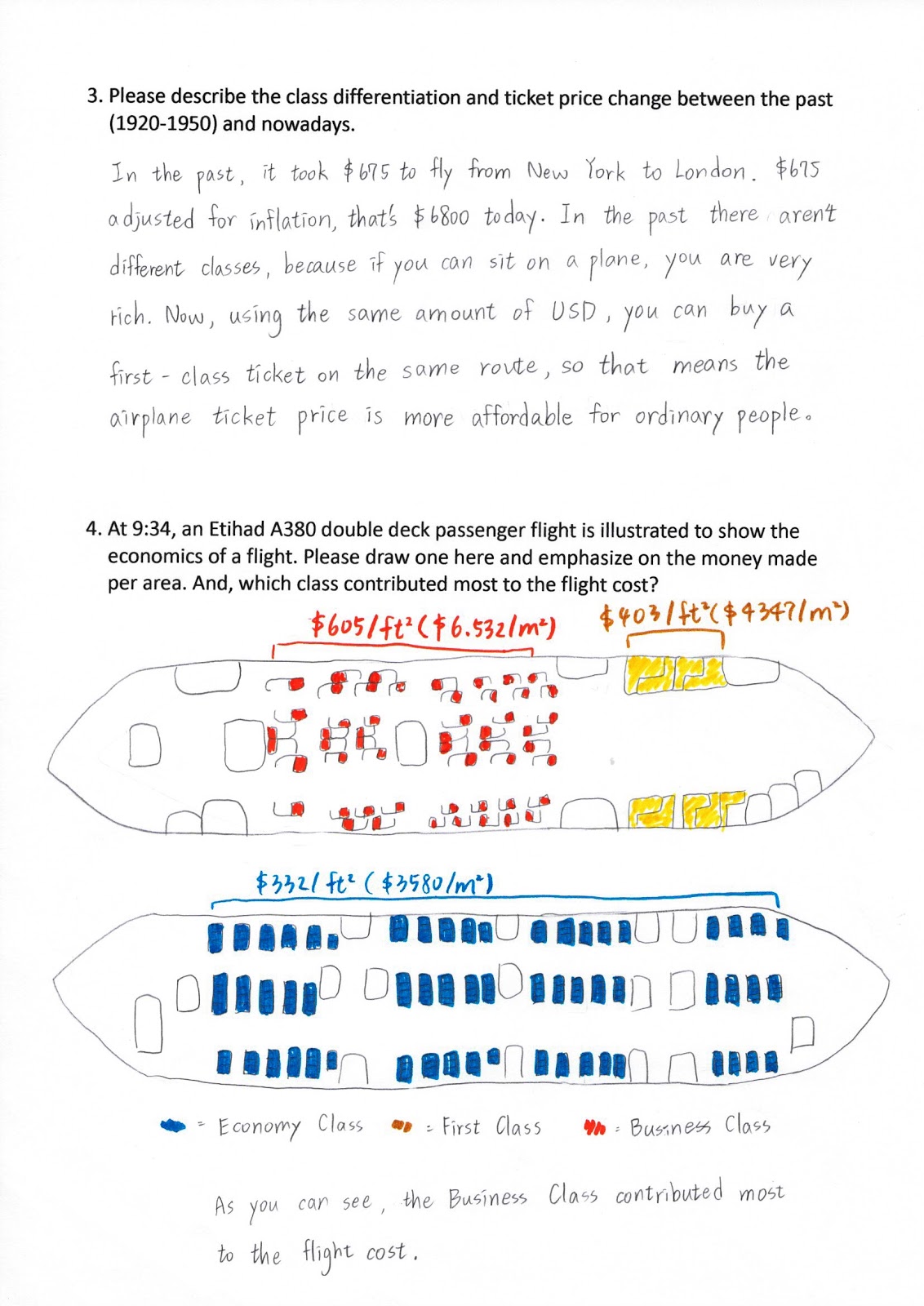 Jin's blog: The economics of airline class / worksheet