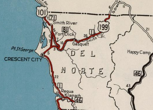 US Route 199; the Redwood Highway