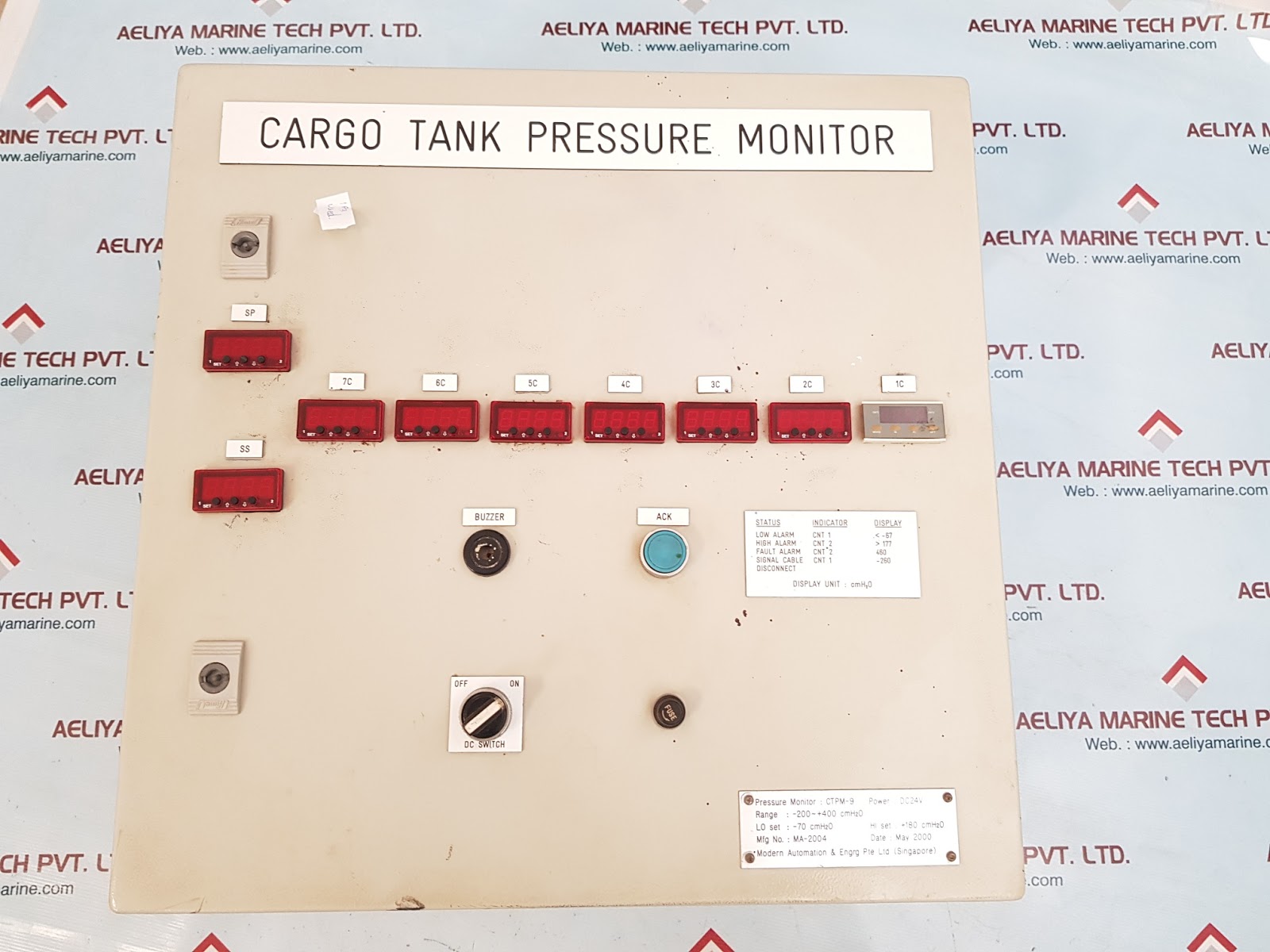 MODERN AUTOMATION CARGO TANK PRESSURE MONITOR CTPM-9 - Aeliya Marine