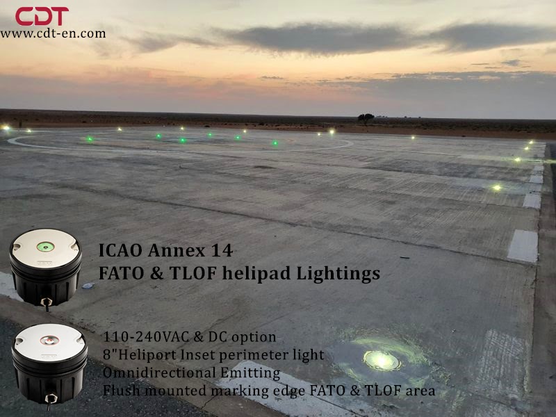 ICAO Annex 14 FATO & TLOF , 110-240VAC & DC option ,8" Omini ...