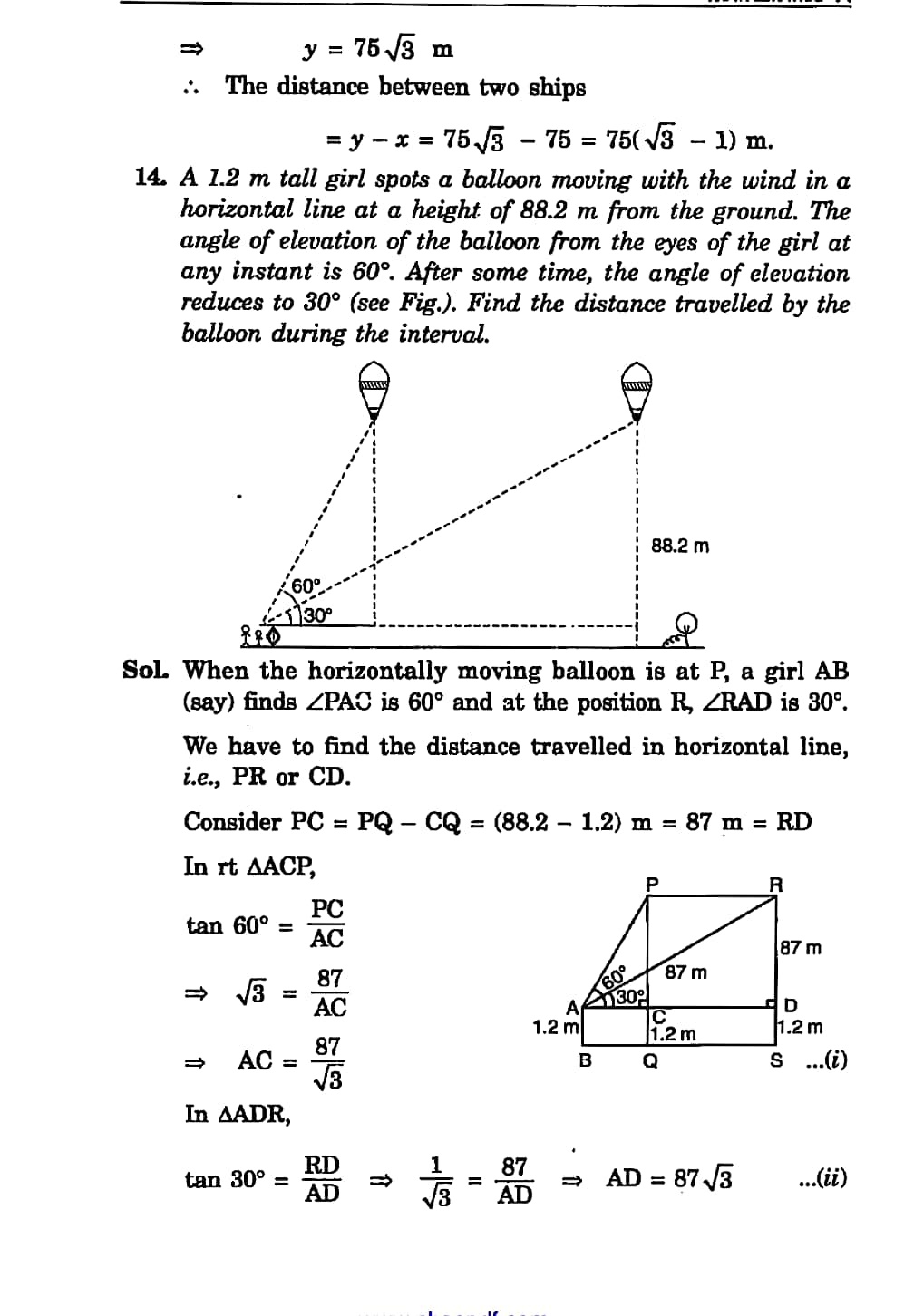Some applications of trigonometry class 10 math - Studypur