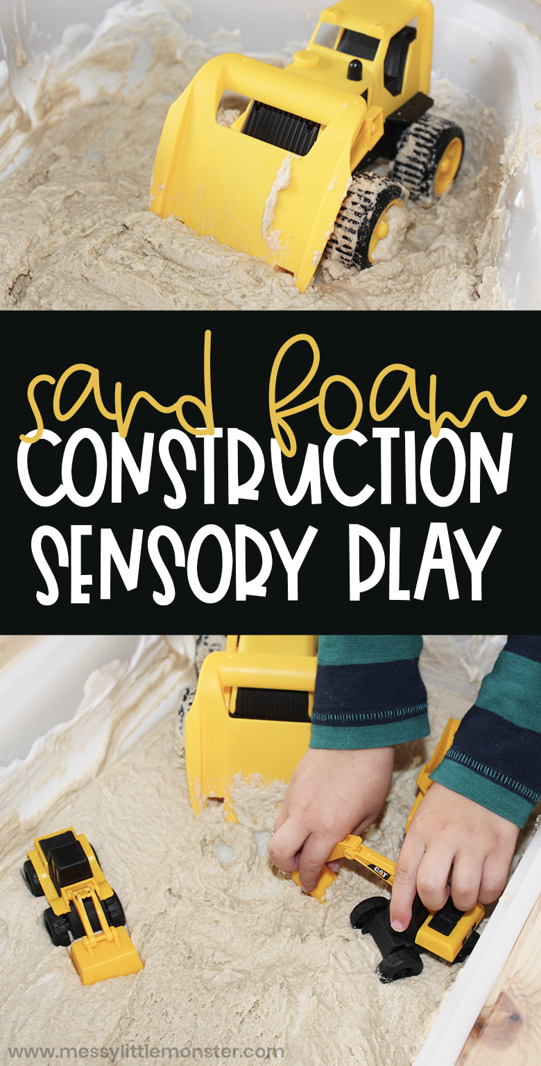 Sand Foam Construction Sensory Play - Messy Little Monster