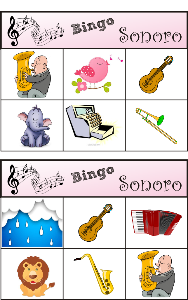 Bingo sonoro Fichas para trabalhar com bingo sonoro... ~ Atividades ...