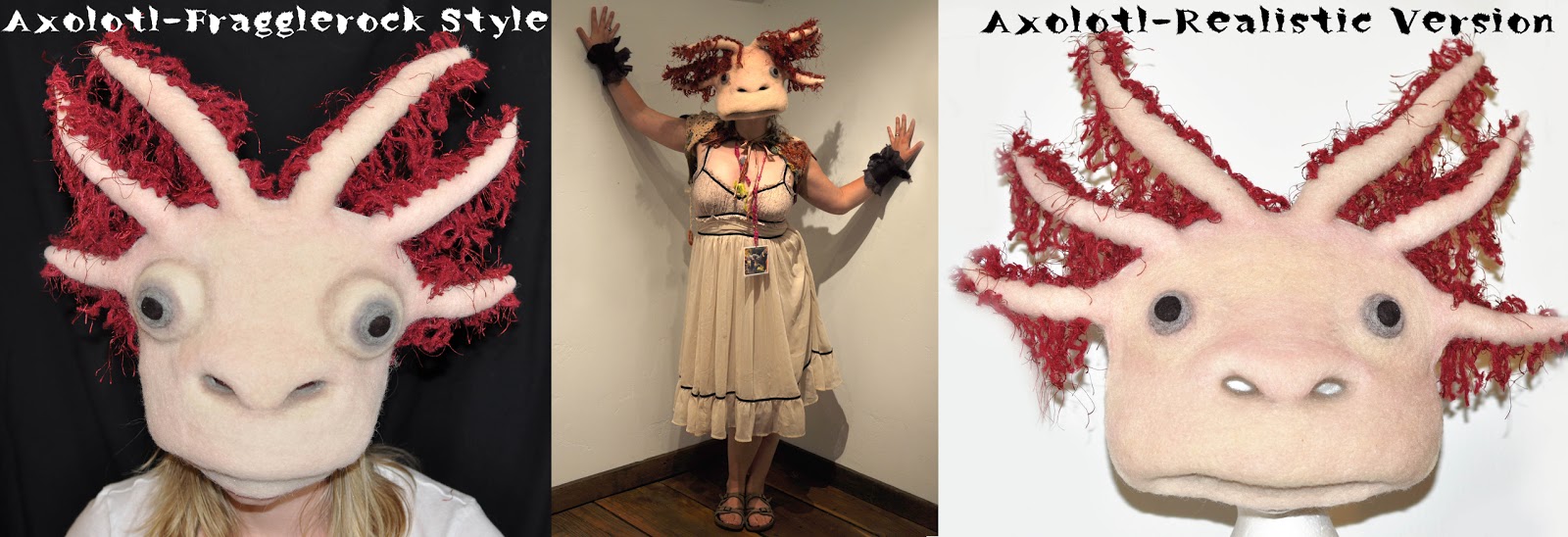 SoulFibre Studio: Axolotl Oversize Mask Costume Festival theatre halloween