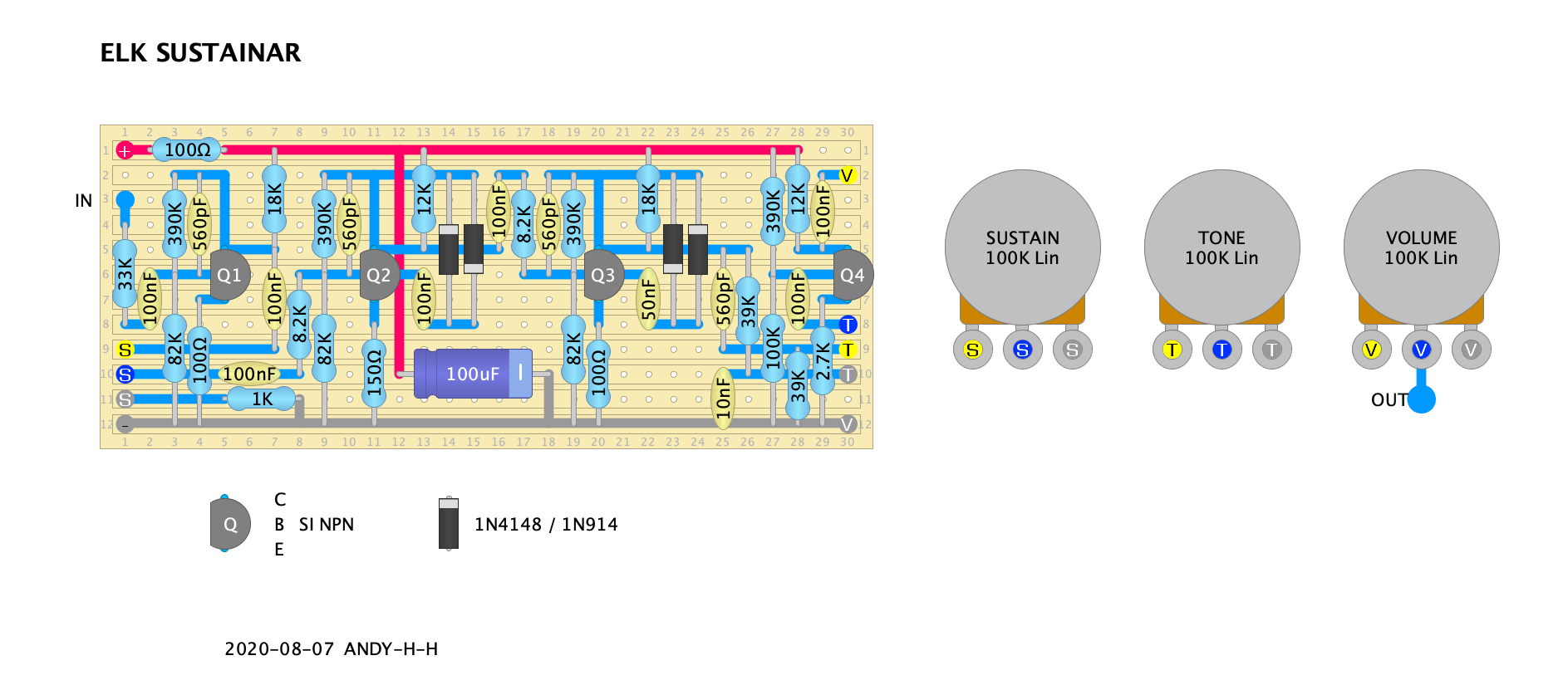 ELK: Super Fuzz Sustainar, Vero & Point to Point Layouts | Guitar ...