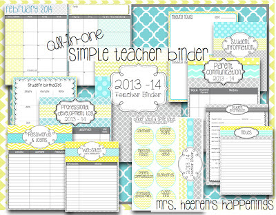 Mrs. Heeren's Happenings: All-in-One Simple Teacher Binder: Updates and ...