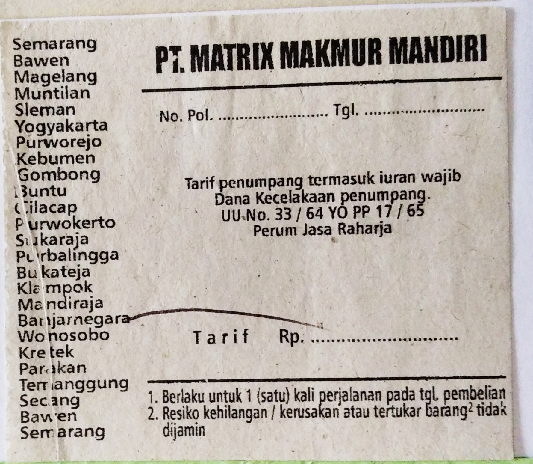 THIS IS BUS HUNTER: BEBERAPA KUMPULAN KARCIS BUS JADUL SAMPE SEKARANG