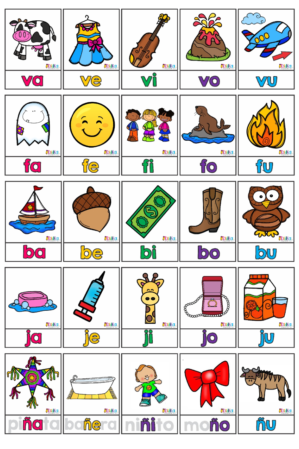 Silabario con Imágenes | Materiales Educativos para Maestras