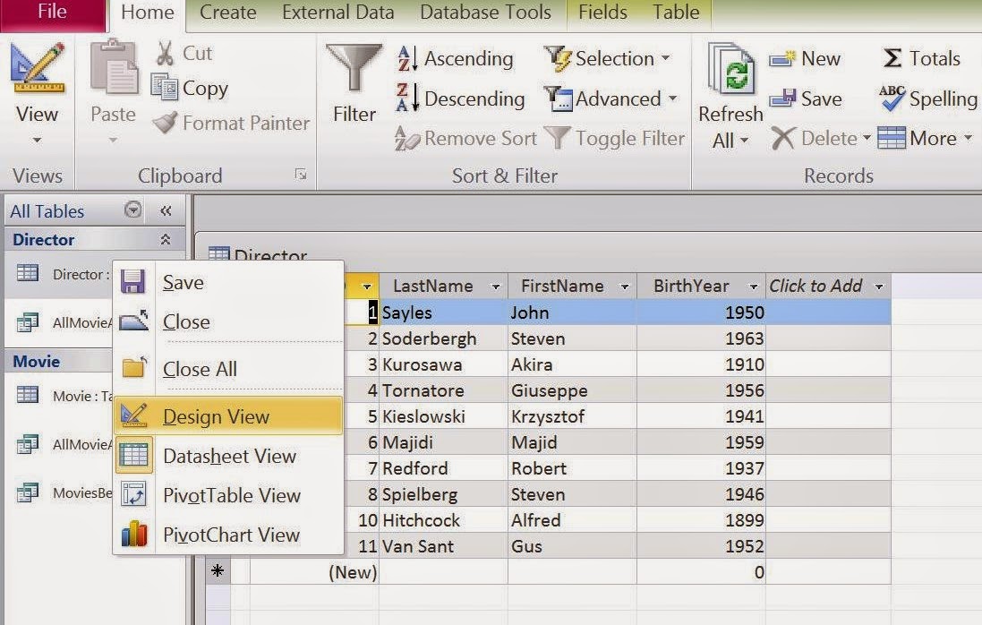 Principles Of Computing: Lab 8: Introduction to MS Access