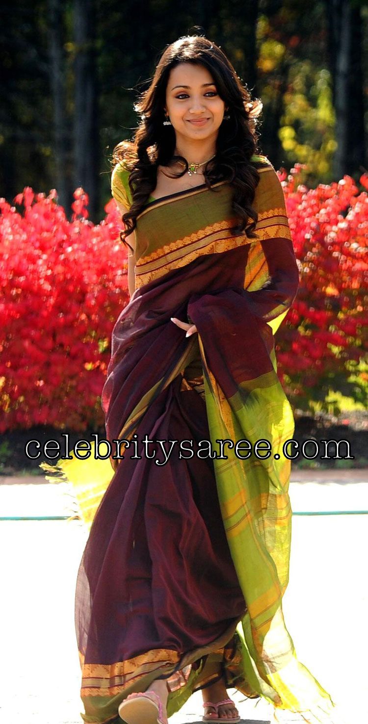 Trisha Looks Beautiful in Handloom Traditional Saree - Saree Blouse ...