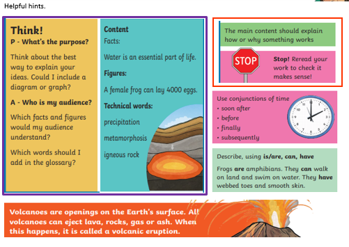 Year 5: Writing - Turning Volcanos notes into a paragraph