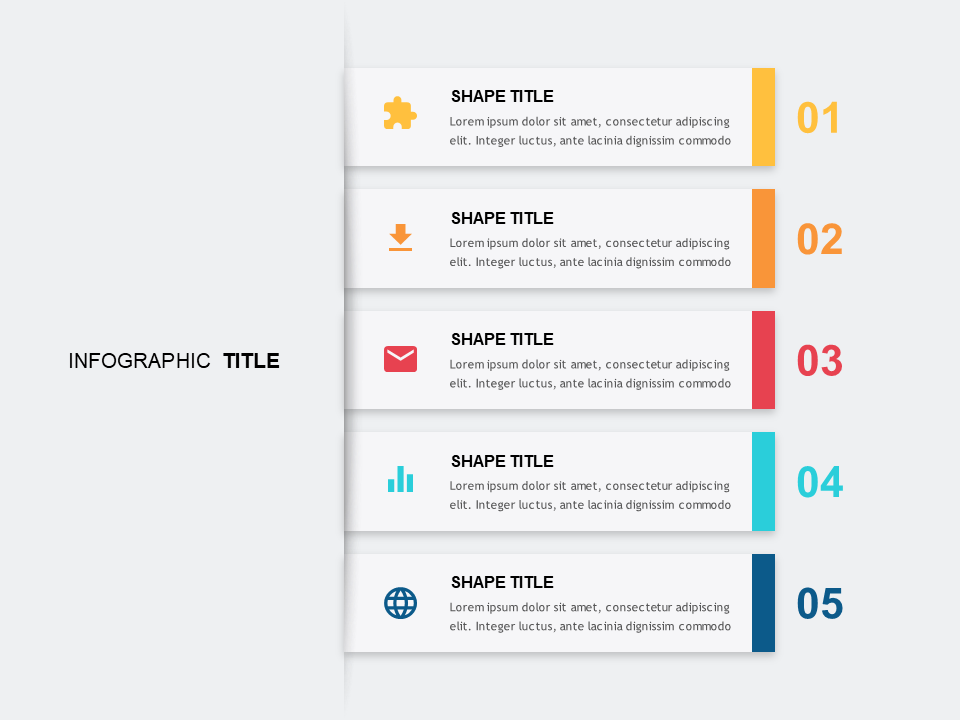 Basic Vertical List Point Color PowerPoint Templates - PowerPoint Free