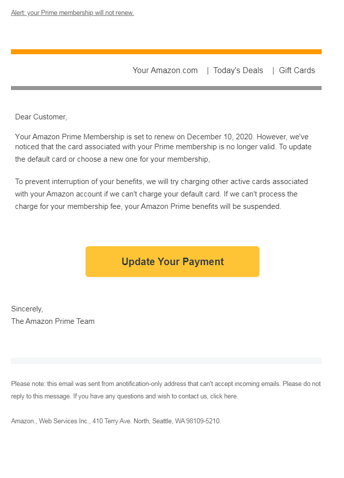 Metadata Consulting [dot] ca: Amazon phishing email with subject Re ...