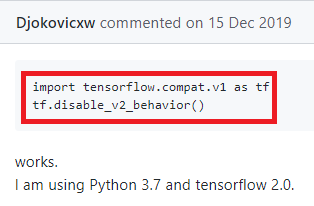AttributeError: module 'tensorflow' has no attribute 'placeholder'