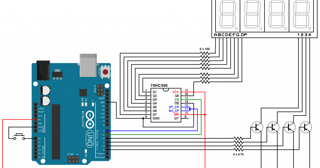 Arduino UNO ve 74HC595 Shift Register ile 7 Segment Displayli Sayıcı ...