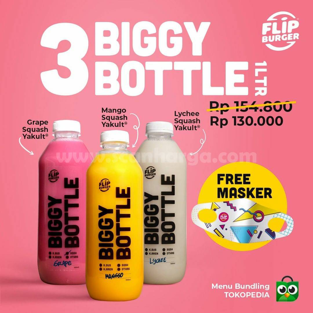 Promo Flip Burger BIGGLY BOTTLE 1 liter + Masker Gratis Order di ...