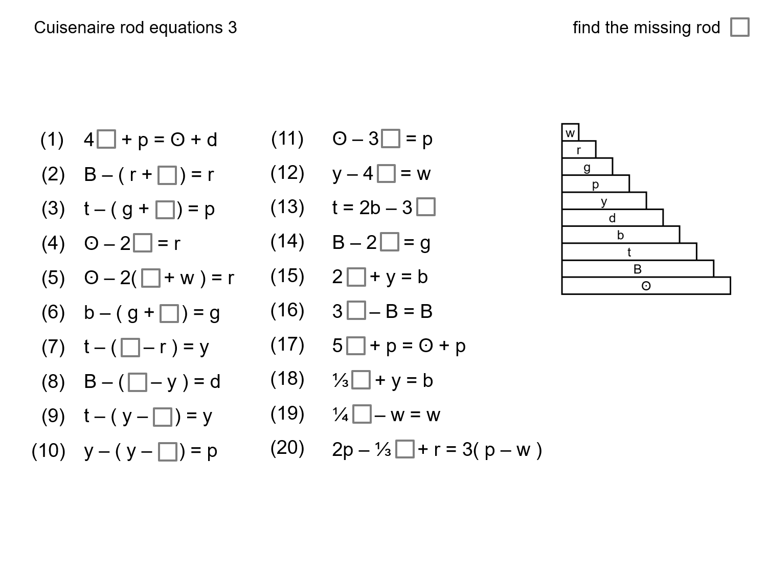 MEDIAN Don Steward mathematics teaching: Cuisenaire rod equations