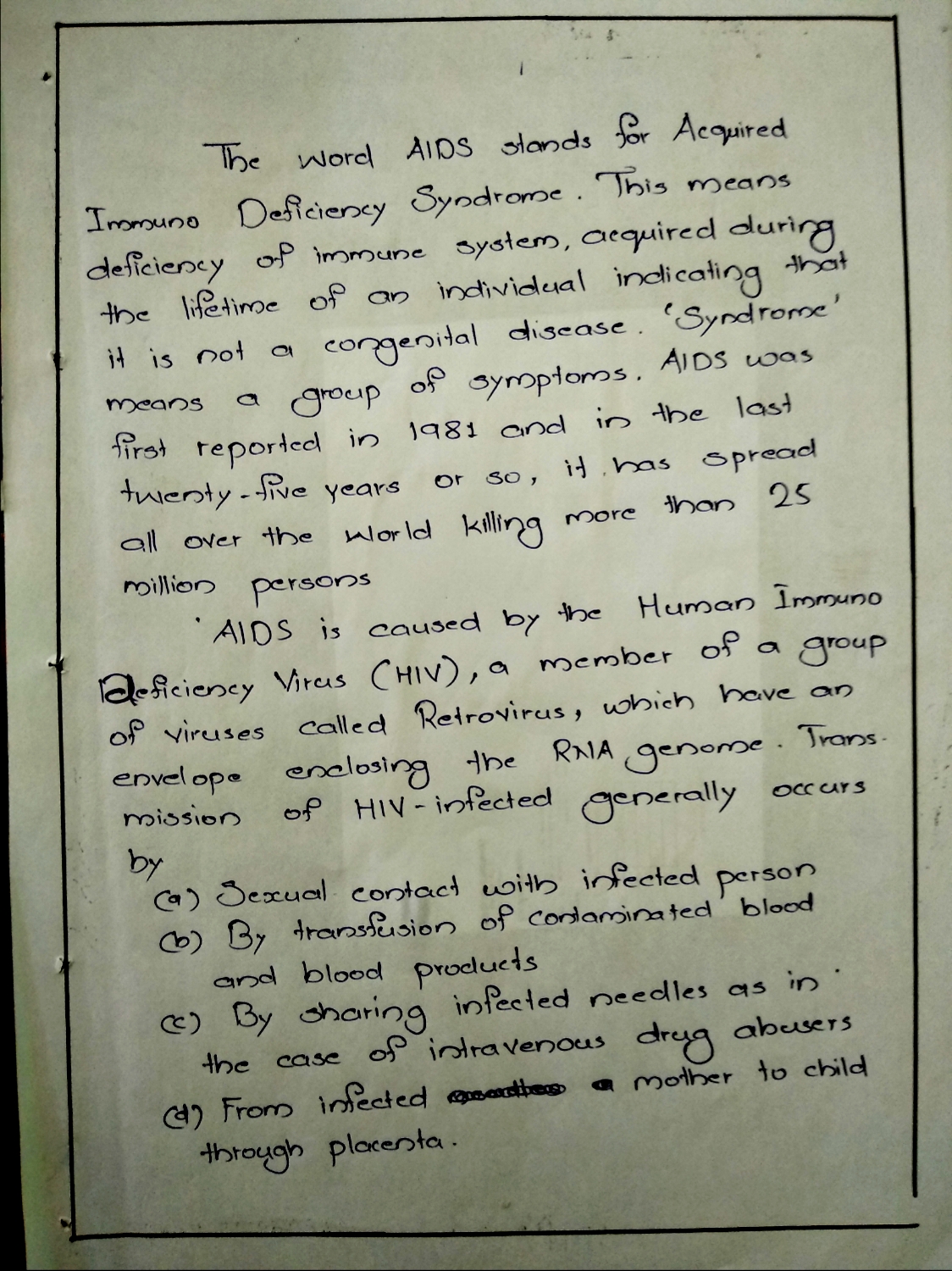 AIDS Awareness Proficiency Badge Notes