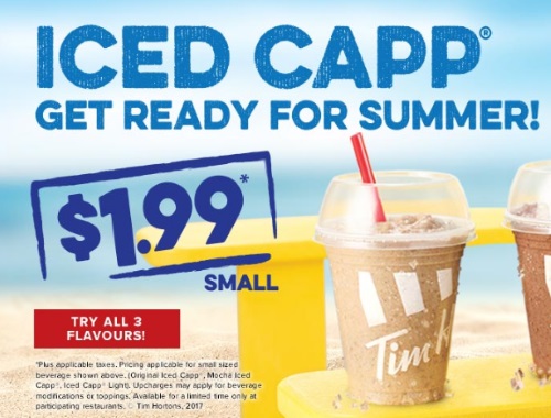 Canadian Daily Deals: Tim Hortons Iced Capps For Summer $1.99
