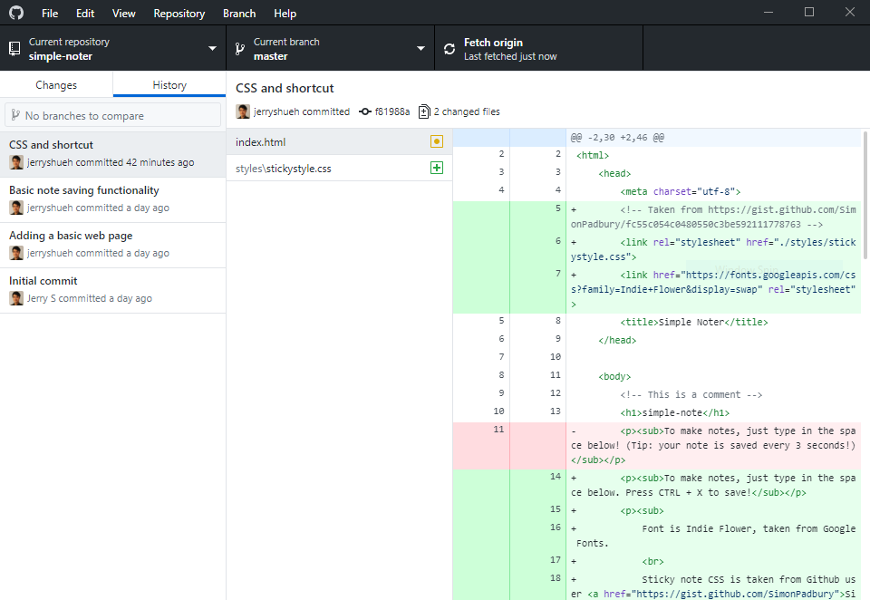 DPS909 - Lab 2 - Git Practice: Simple Noter App