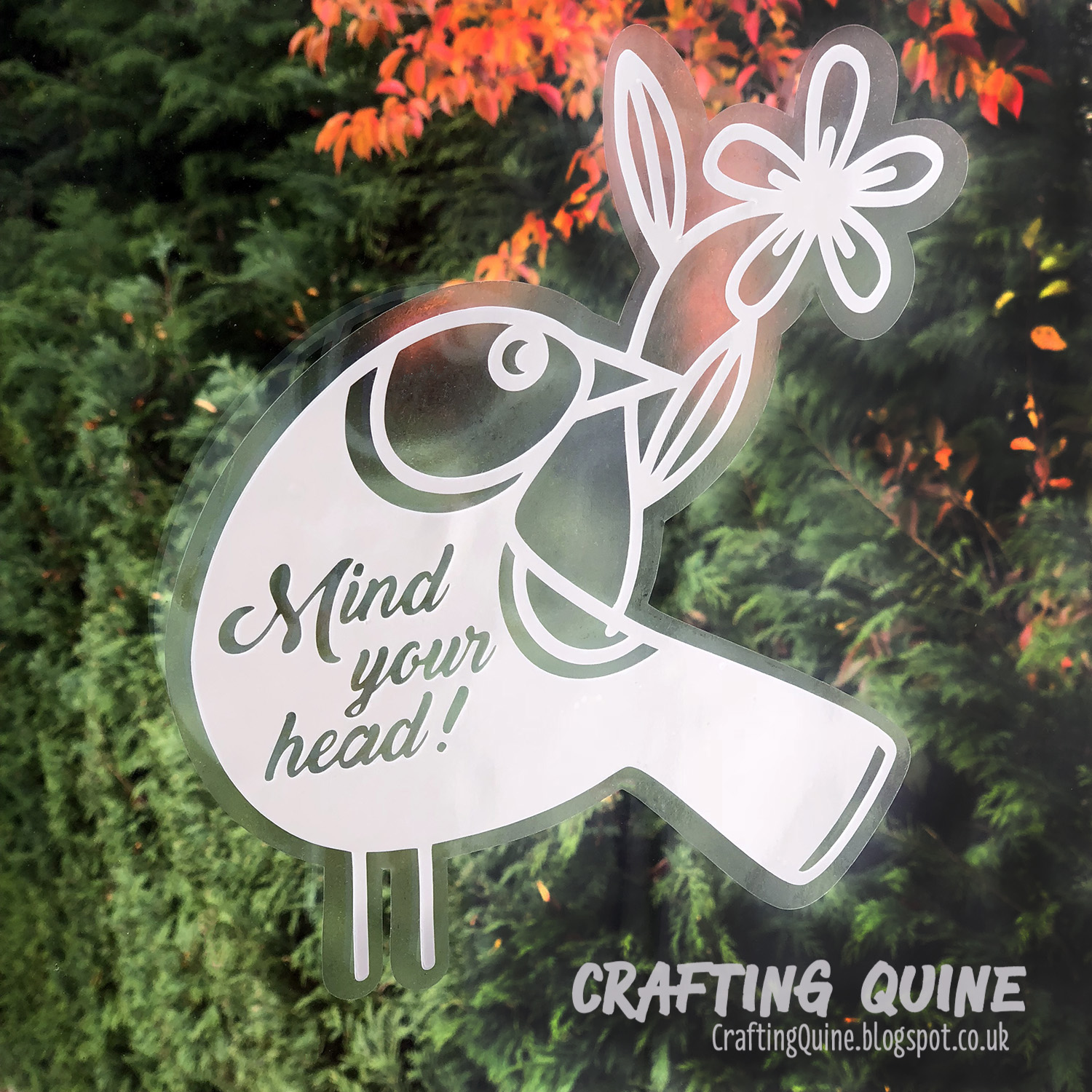 Crafting Quine: Bird Deterrent Window Cling
