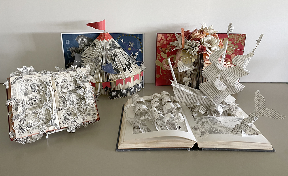 KJF DESIGN Fine Art: Sailing the Seas Book Sculpture