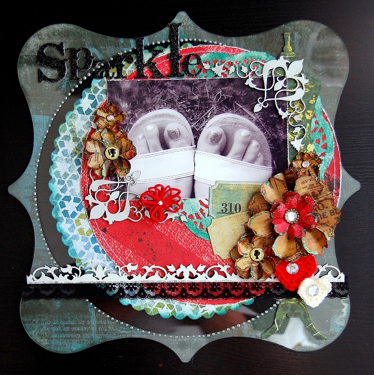Scrapperlicious: Sparkle Acrylic Layout