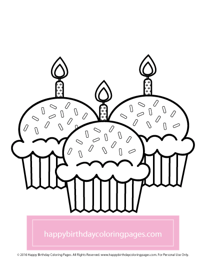 Cupcake Coloring Page ~ Coloring Print