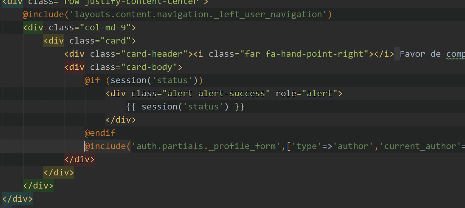 Pathros: Laravel blade cómo incluir otros archivos o partials con parámetros o variables