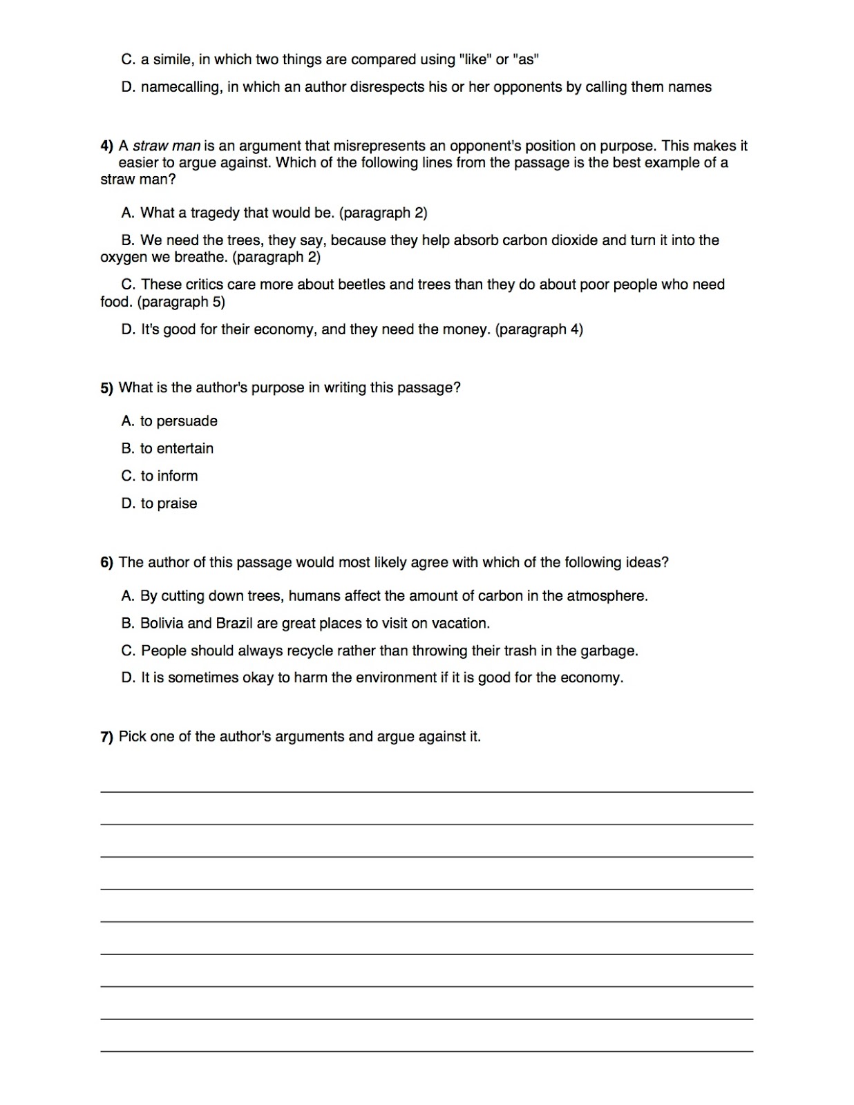 Ms. Noushka's English Kingdom Grade 6: Comprehension Revision for Final ...