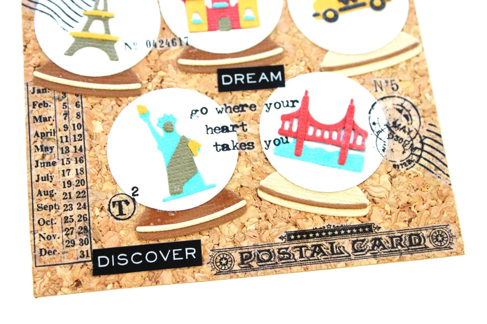 Simply Paper Crafts: Mixed Media Cork Texture Postcard Vacation