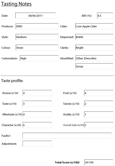 Cider Pages: WKD Core Apple Cider