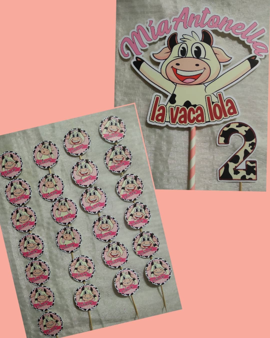 Topper y Mini Toppers La Vaca Lola María Antonella 2 - Mis Toppers Tus ...