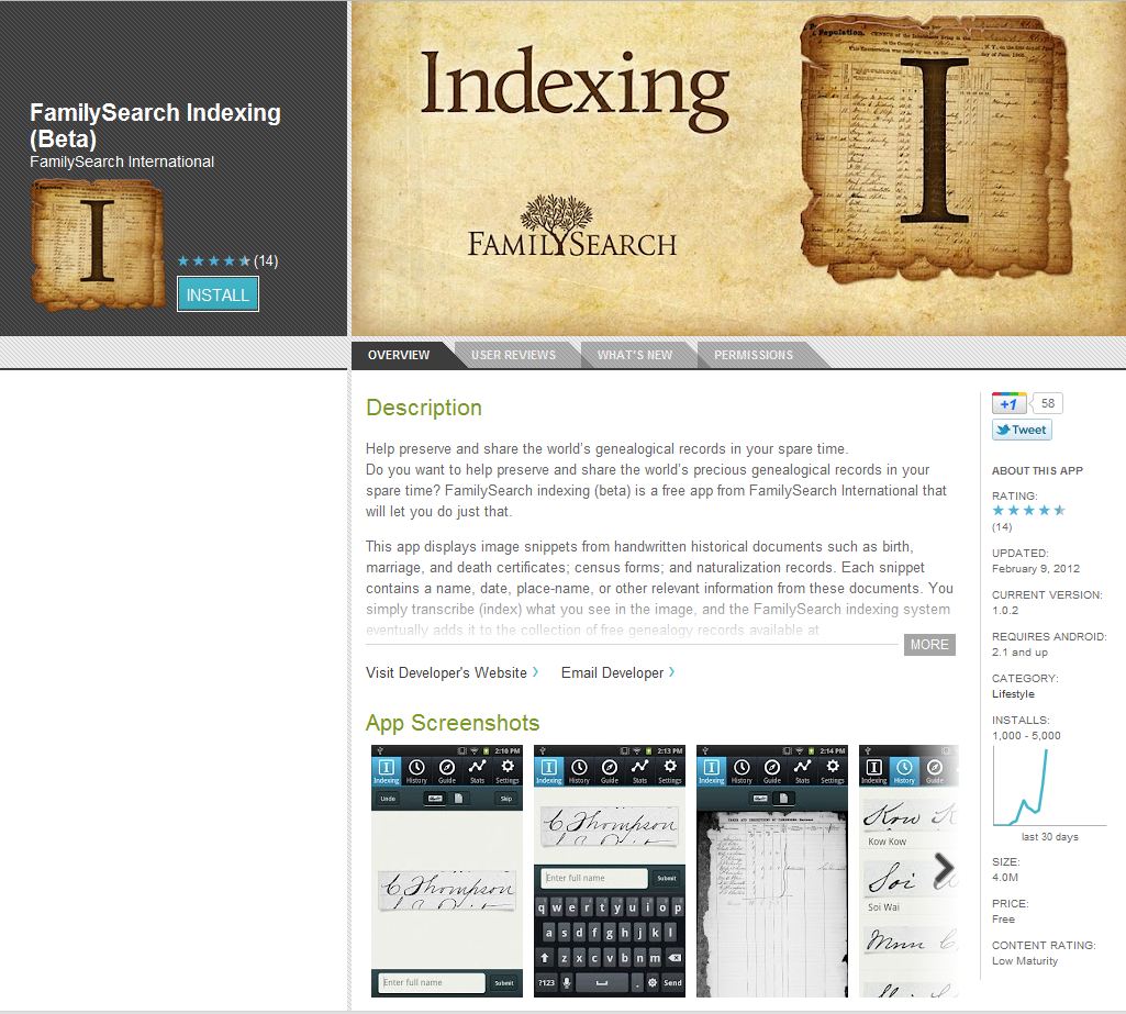 UpFront with NGS: FamilySearch Launches Mobile Indexing App